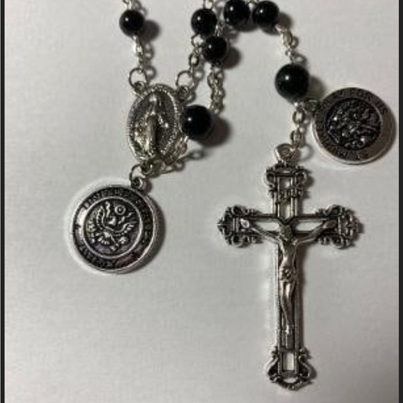 Hand Crafted | Accessories | Army St Michael Black Onyx Catholic Prayer ...